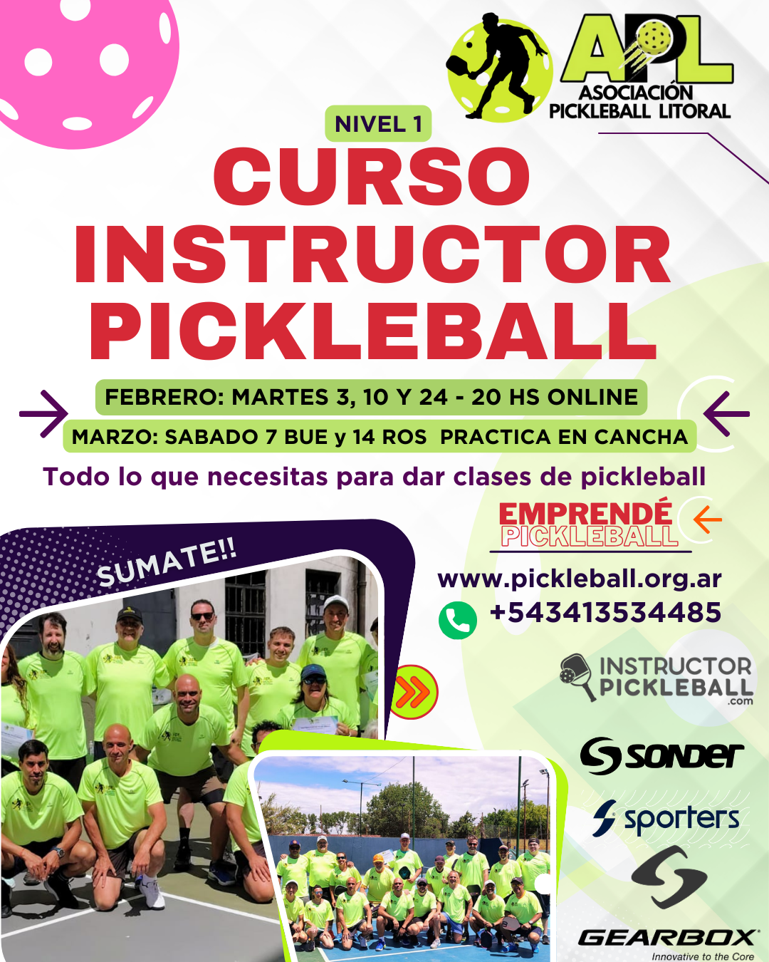 Curso Instructor Pickleball Argentina Verano 2026 - 3° Edición APL